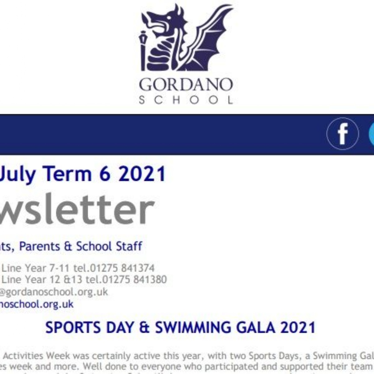 Gordano School - Term 6 Newsletter Out Now